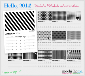 Freebie: 2014 Calendar Download - Mochi Home | Mochi Home